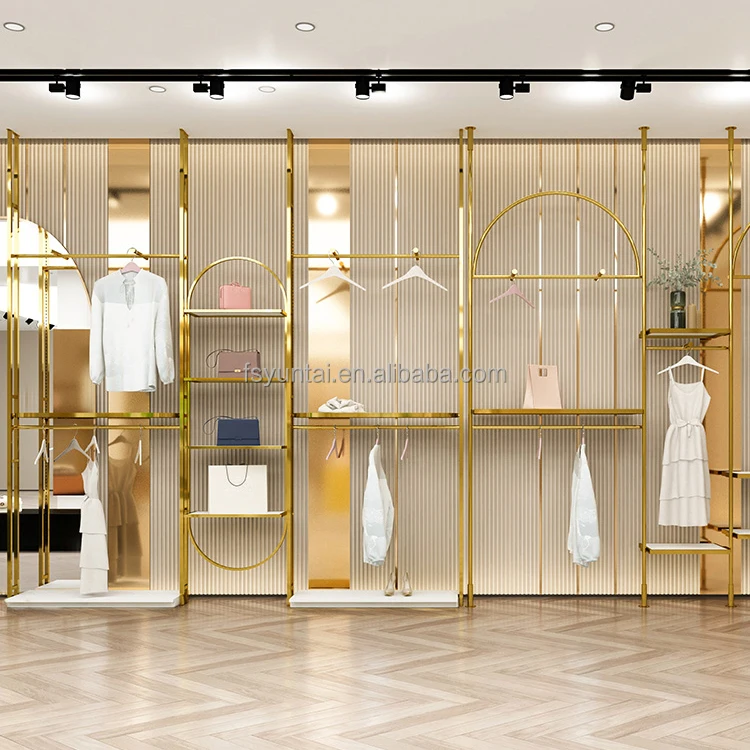 High Quality Gold Display Shelf Furniture Stand Design