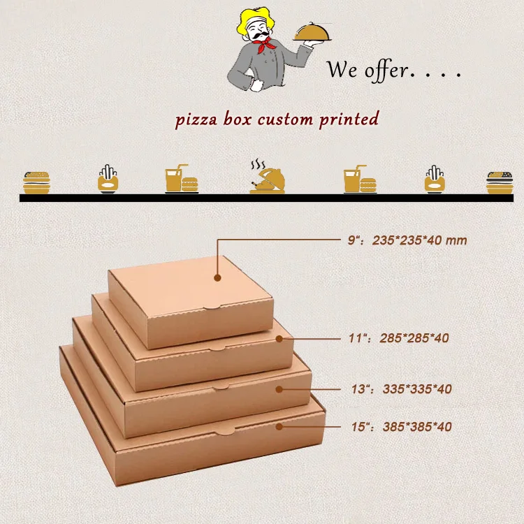 White Custom Pizza Takeaway Box 33X33| Alibaba.com