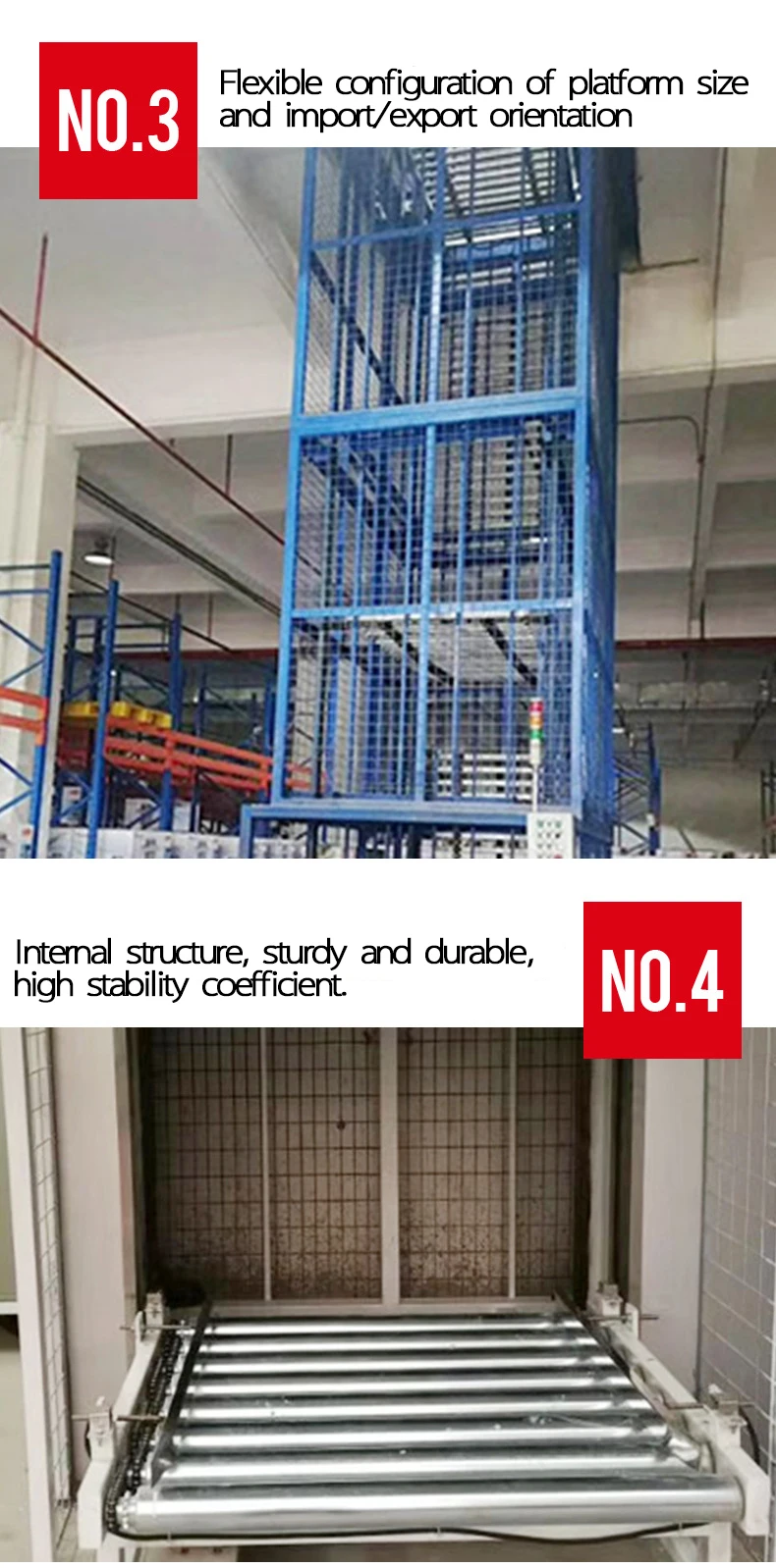 Pallet Continuous Vertical Elevator Warehouse Logistics Elevator ...