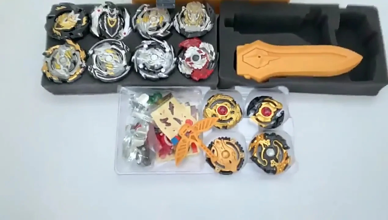 8 Style Spinning Top Toy Sets Beyblades With Storage Box Pull Ruler ...