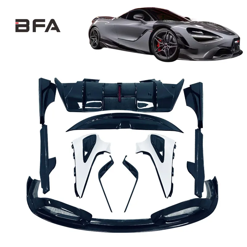 For Mclaren 720s Upgraded Pro Style Carbon Fiber Front Shovel Rear ...