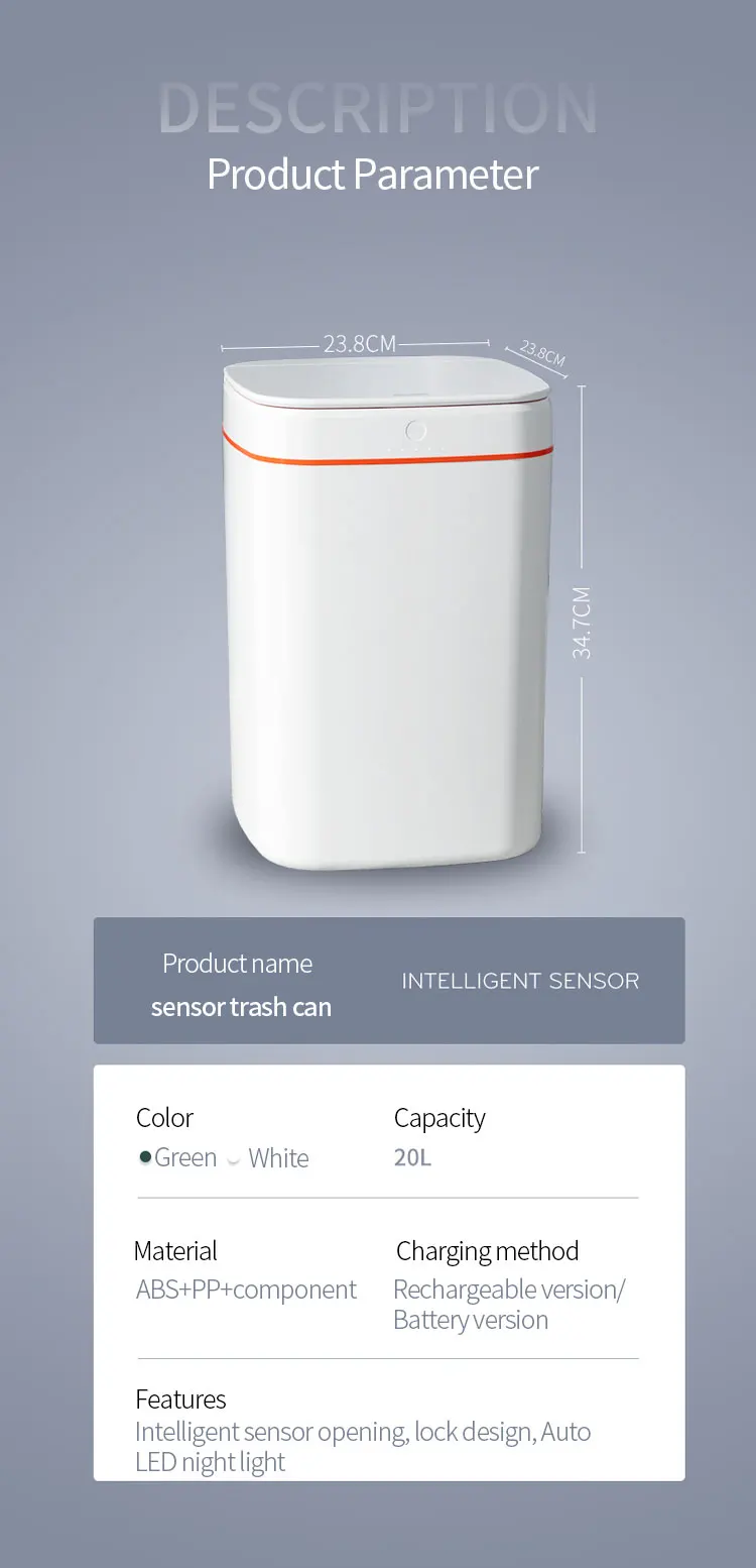 Smart Touchless Motion Sensor Trash Can Automatic Privacy Garbage Can ...