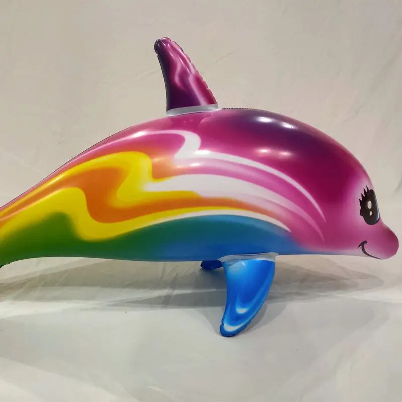 Large Rainbow Dolphin Inflate Toy - Perfect for Beach Parties