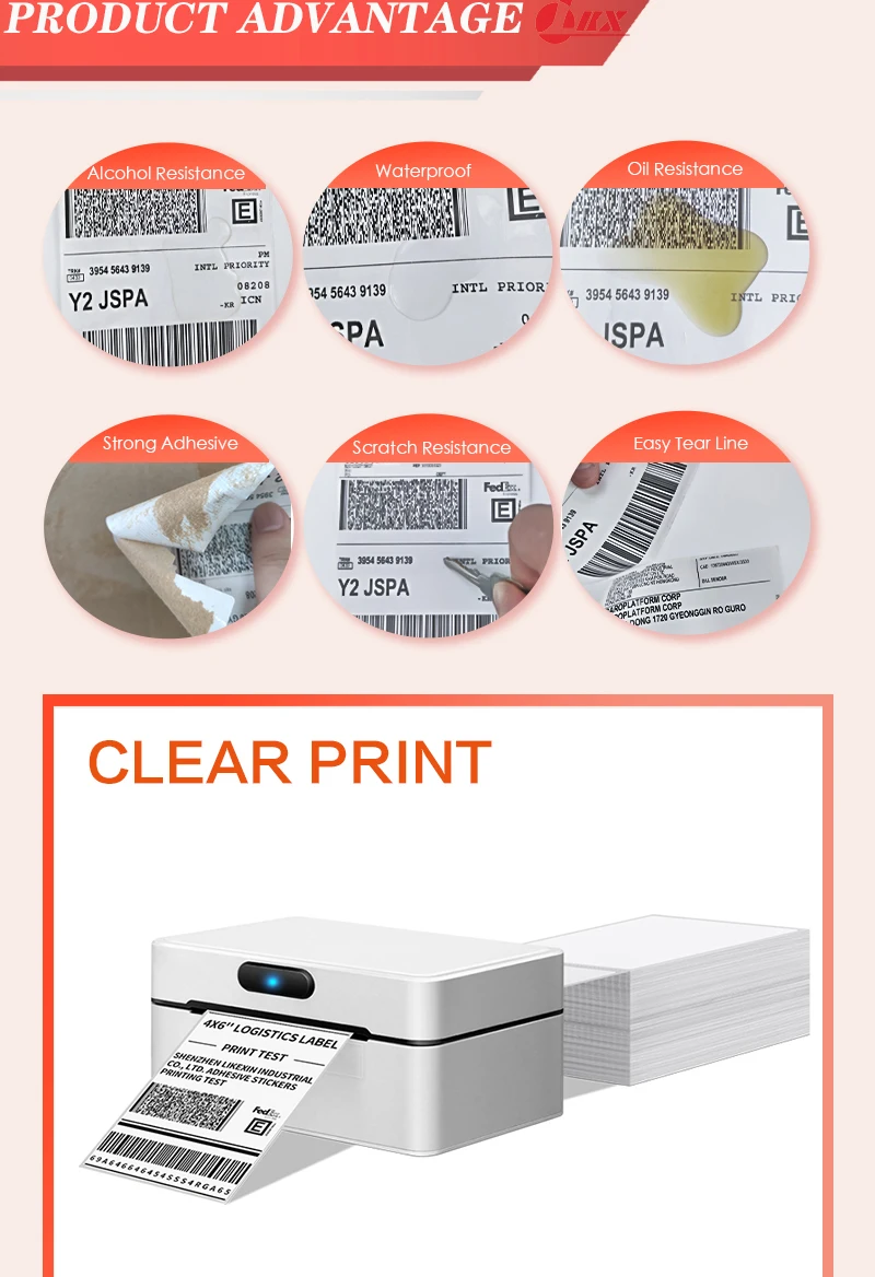 Custom Size 4x6 Fanfold Shipping Label 4x6 Fanfold Shipping Label ...