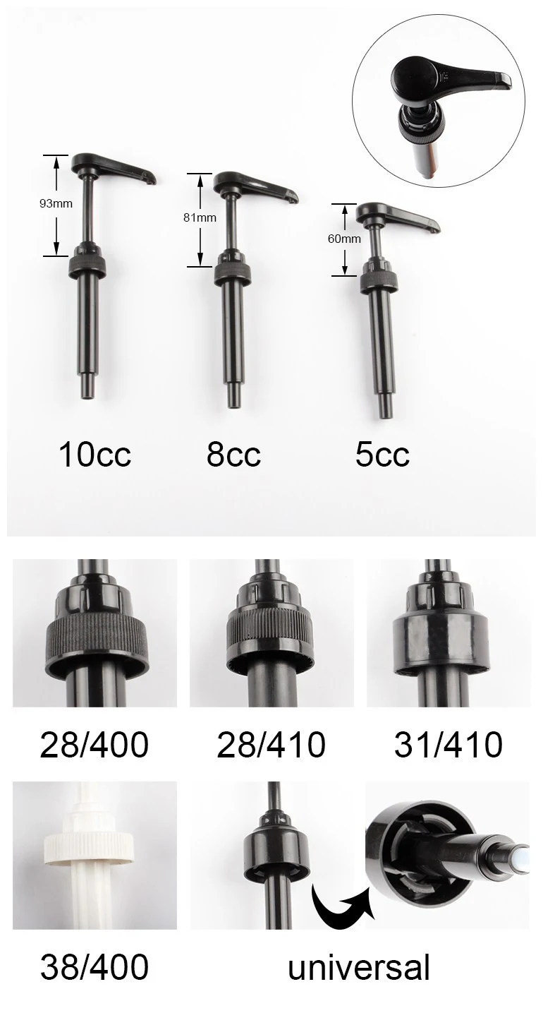 PP 28/410 Long Nozzle Syrup Bottle Pump Dispenser - 10ml