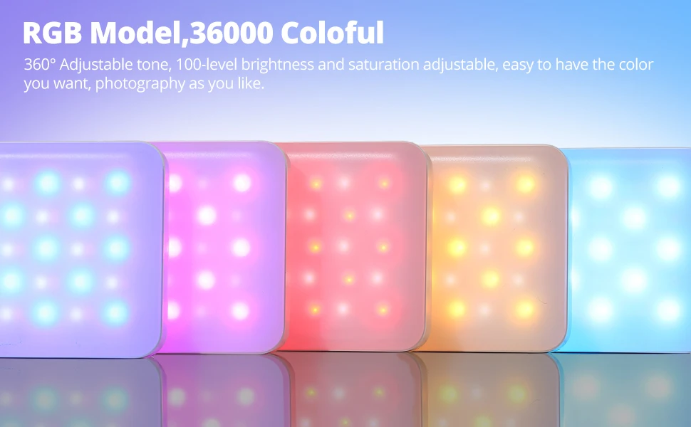 AMBITFUL A3 Full Color RGB LED Mini Light, Built-in FX Effects,2800 ...