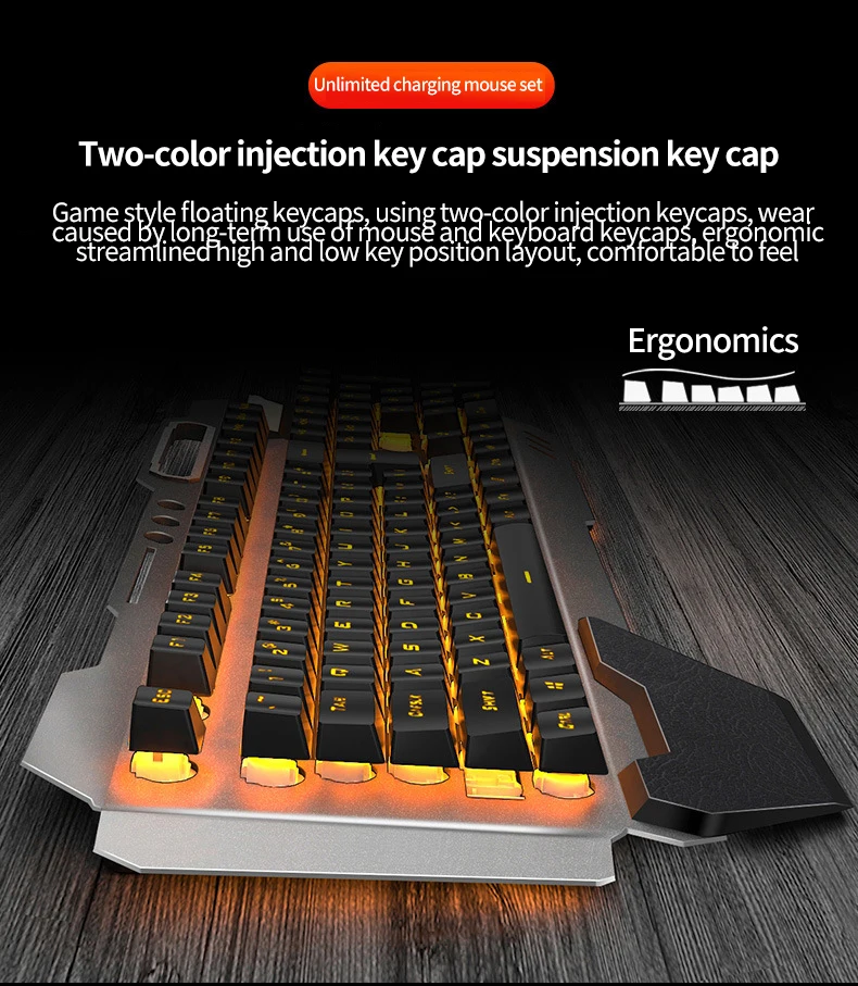 K680 Led Rgb Backlight Rechargeable Metal 104 Key 2.4g Wireless Gaming ...
