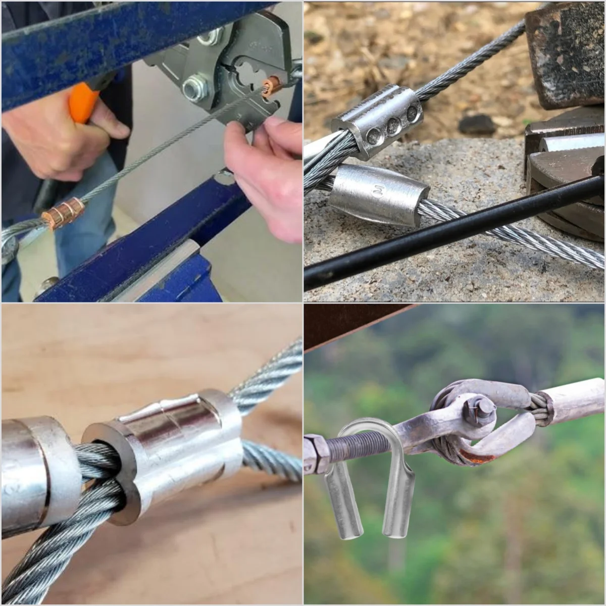 Wire Rope Sleeves Aluminum Crimping Loop Sleeves 3/64'' 1/16'' 5/64'' 3 ...