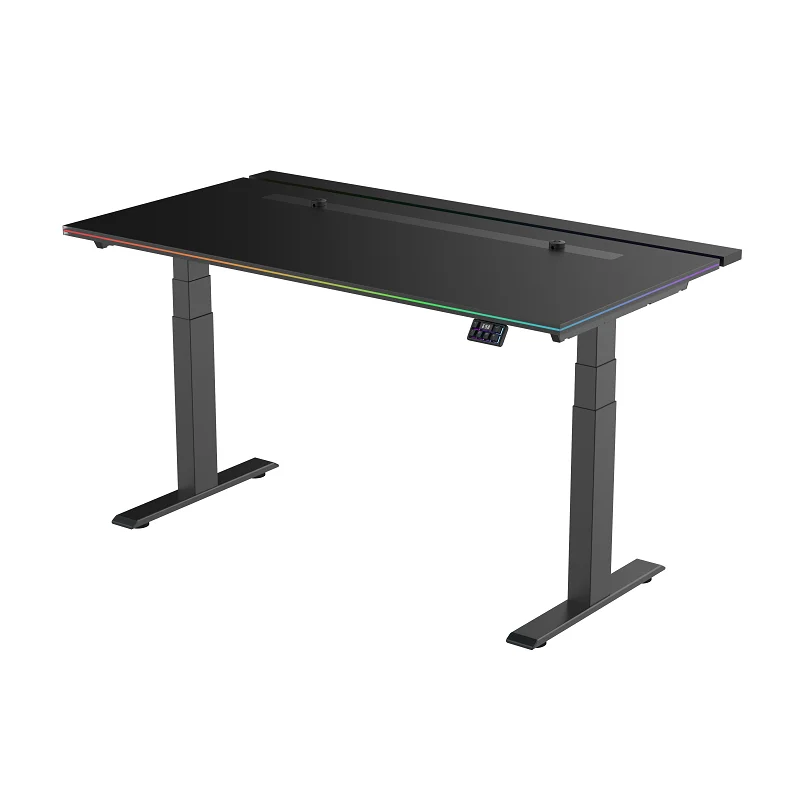 Jiecang Ergonomic Dual Motor Rgb Light Pc Computer Electric Sit Stand ...
