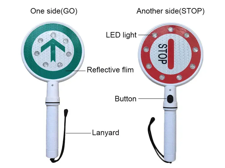 Traffic Control Crowd Crossing Guard Command Hand Held Led Flashing ...