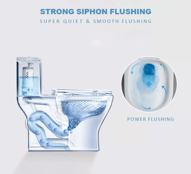 OVS Luxury Design Floor Mounted P-Trap WC White Black Gold Line