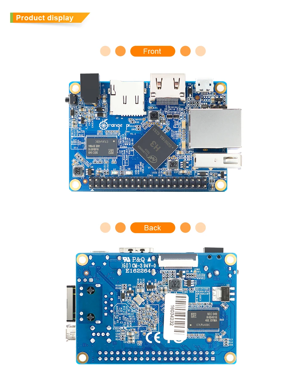 Orange Pi One 1GB - Quad-Core Development Board for Android
