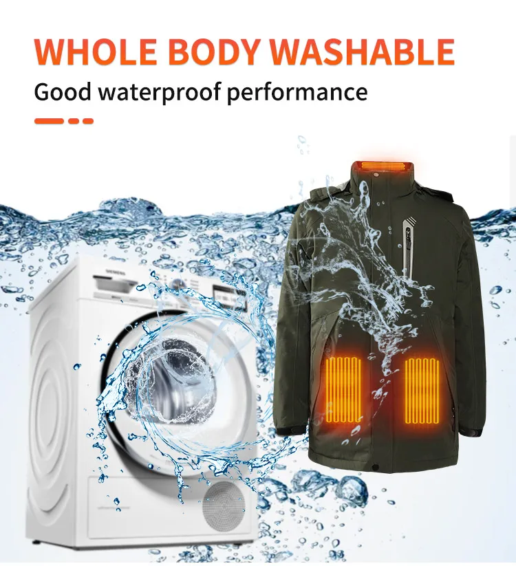 Rechargeable Oversized Puffer Jackets Heating Jacket Charging Warm Coat ...