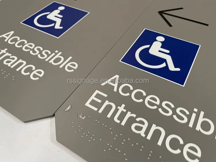 Custom Ada Braille Steel Plate Sign Building Door Room Wall Ada Braille ...