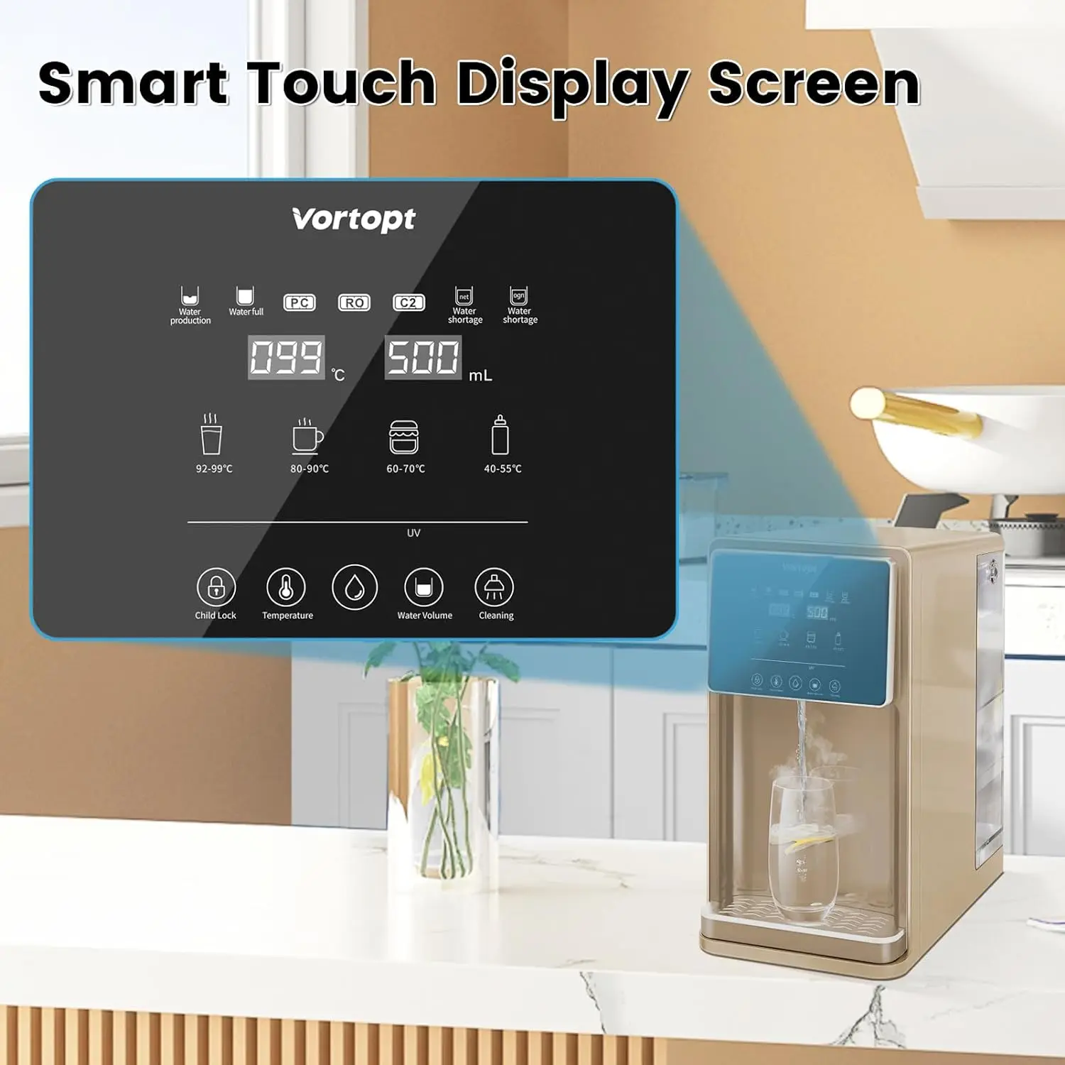 5 Stage Countertop Reverse Osmosis System Hot Cold Water Dispenser Fast ...