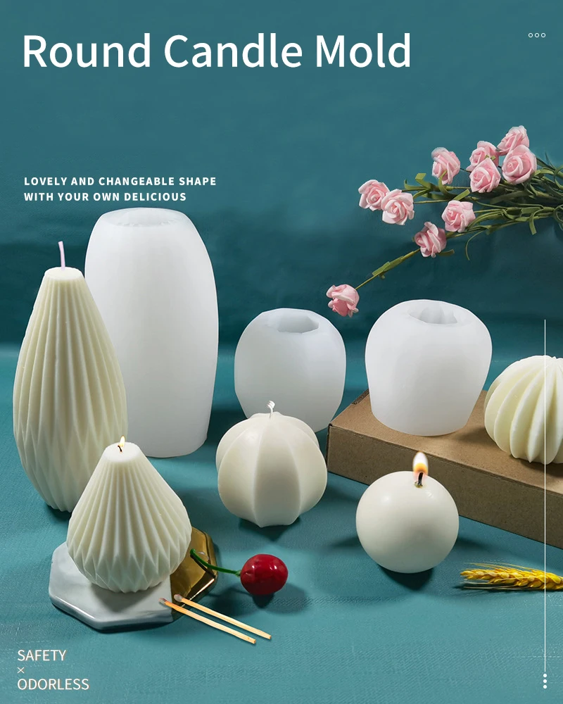 3D Geometric Pyriform Shape Silicone Candle Molds