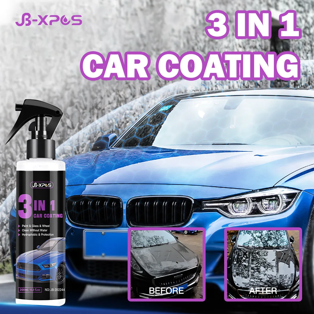 3 In1 Car Quick Coating & Cleaning Spray - Super Hydrophobic