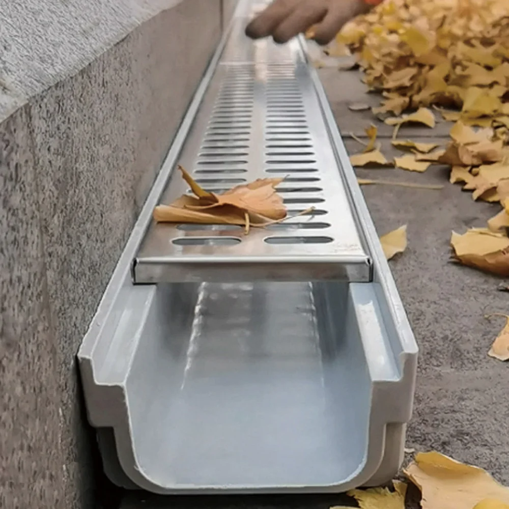 Outdoor Drainage Systems Linear Swimming Pool Hidden Drain Gutter Resin ...
