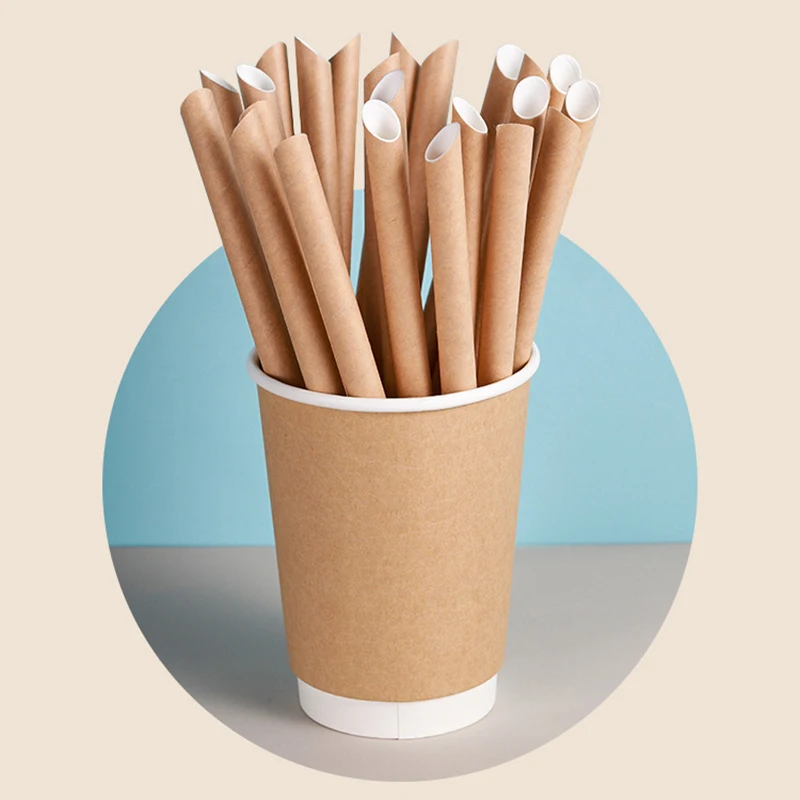 Disposable Paper Straws Pearl Milk Tea Coffee Degradable Straws - Buy ...
