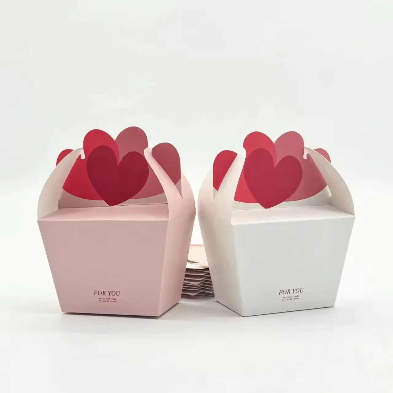 Ready-made pink love candy packaging carton wedding chocolate packaging ...