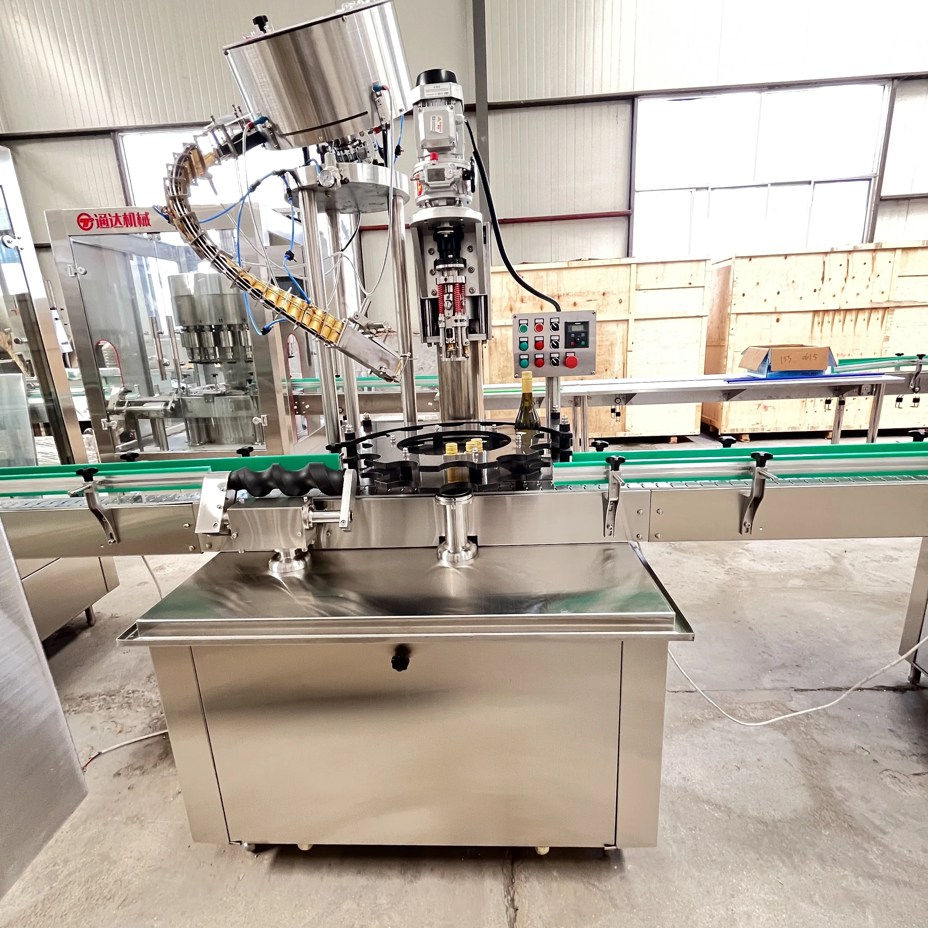 Fully Automatic Single Head Aluminum Lid Capping Machine Wine Ropp ...