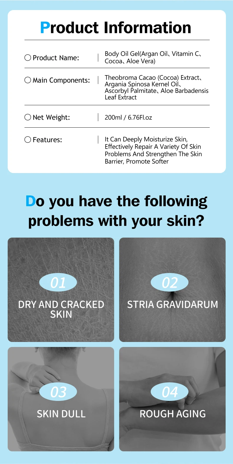 Disaar Vitamin C Deep Moisturizing Body Oil Gel - Whitening