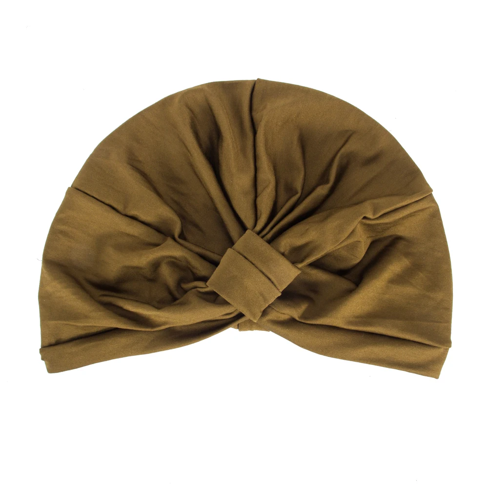 Stretchy Turbans for Women Soft Pre-Tied Knot Fashion Pleated Turban ...
