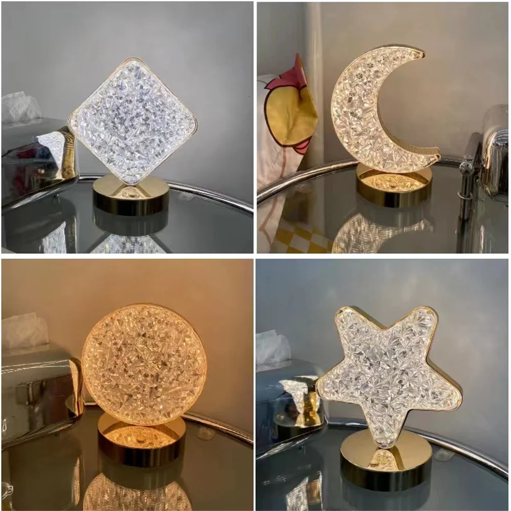 LED Night Light Star Crystal Table Lamp Atmosphere Decorative Lamp ...