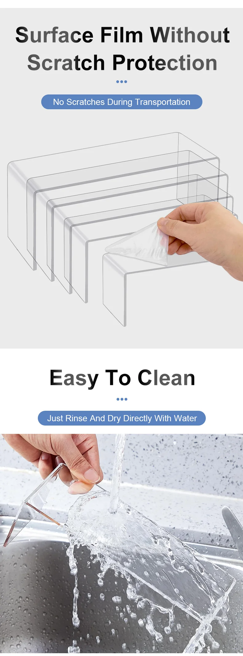 Custom Transparent Acrylic U-Shape Display Stands
