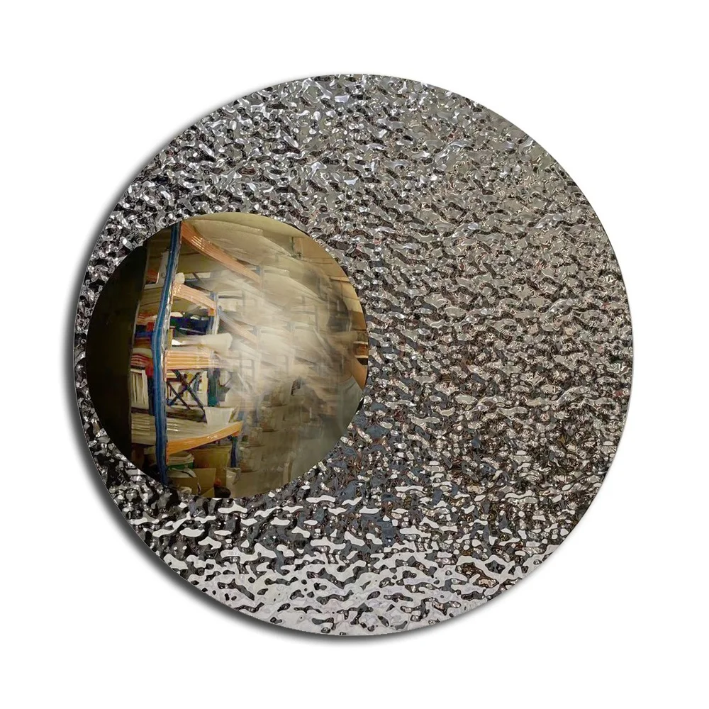 Modern Minimalist Abstract Wall Art Mirror Effect Circle Metal ...