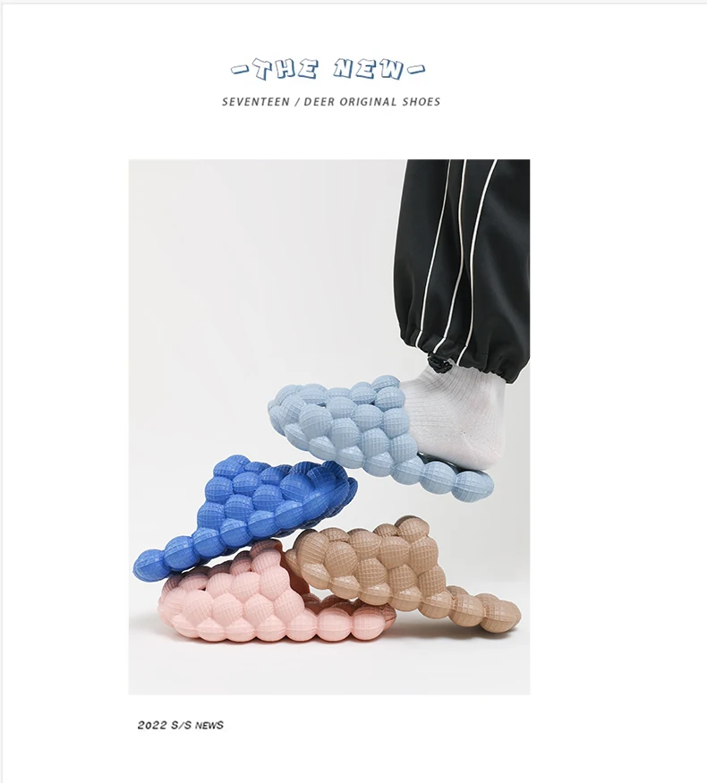 Custom Designer Unisex Summer Cloud Bubble Shoes Massage Bubble Slides ...