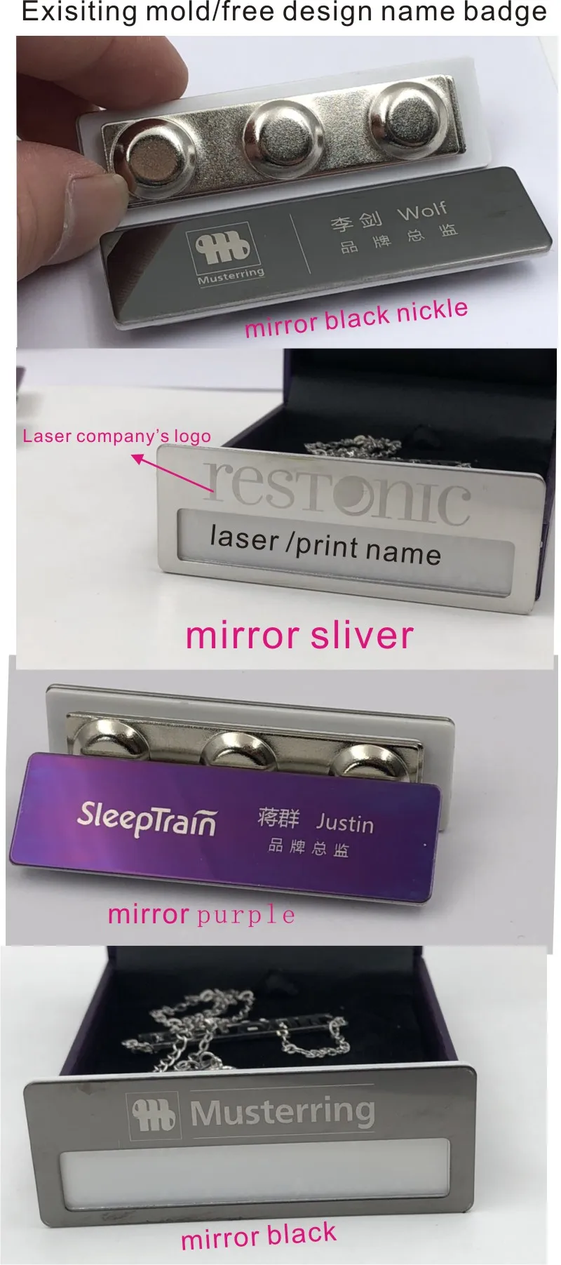 Customizable Name Badge Magnetic Pins for Retail Employees