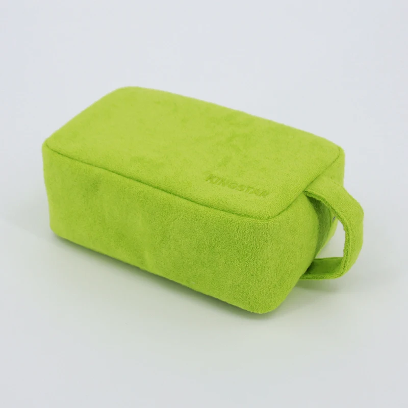 Custom Logo Zipper Soft Terry Cloth Fabric Women Cosmetic Makeup Make ...