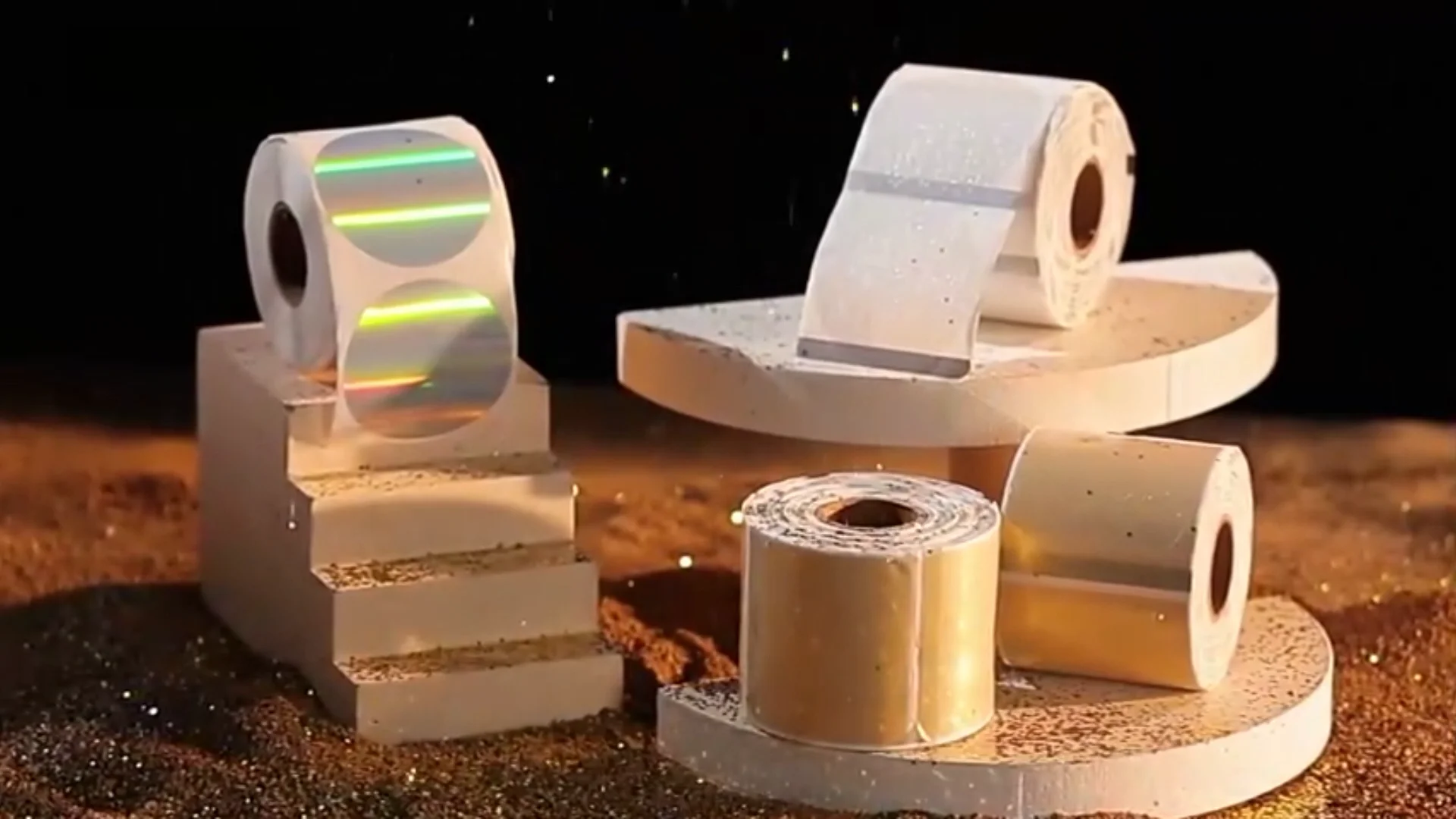 Custom Size Thermal Printer Printable Glitter Rainbow Color Holographic ...