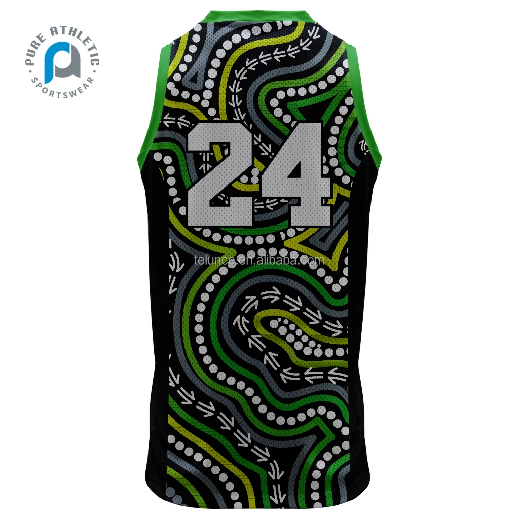 Pure 2024 New Indigenous Design Custom Mesh Sublimation Basketball Wear ...