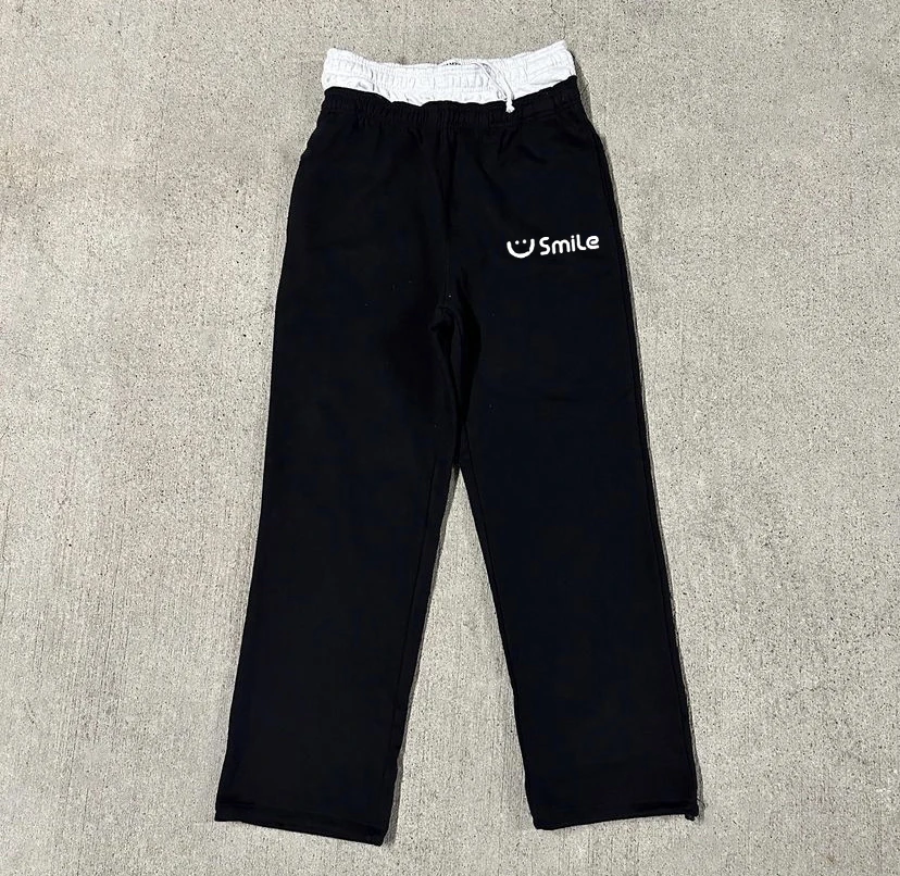 Custom Baggy Wide Straight Leg Double Waist Sweatpants Oversized Blank ...