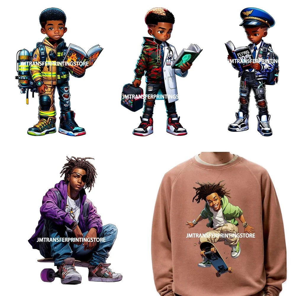Young Career Skateboarder African American Boys Decals Dtf Back To ...