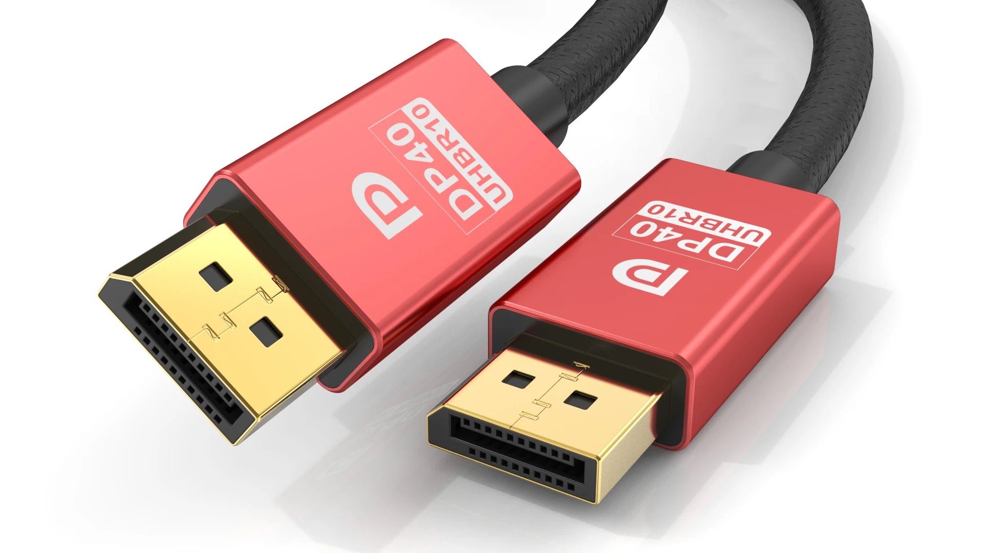 Red Aluminium Alloy Certification Displayport 2.1 Cable 16k@60hz 10k ...
