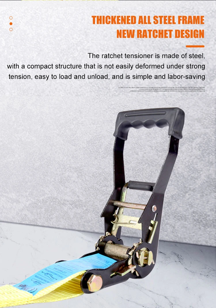 2'' Heavy Duty Ratchet Tie Down Strap Lashing Load Straps Cargo Control ...
