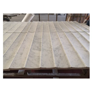 Carrara White Marble Concave Tiles 3d Natural Stone Flute Marble Tiles ...