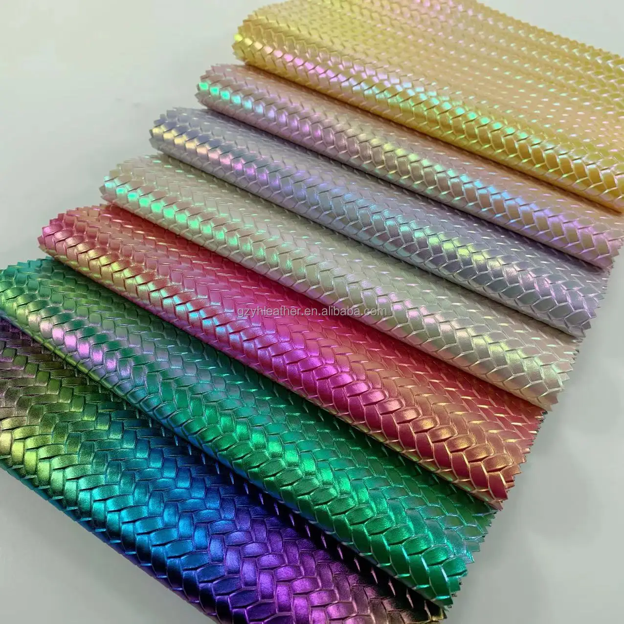 Finished Coloful Embossing Pvc Woven Pattern Waterproof Artificial Faux ...