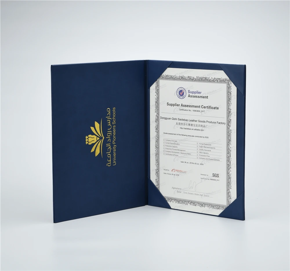 Custom Foil Stamp Paper Diploma Folder A4 File Holder Hardcover ...