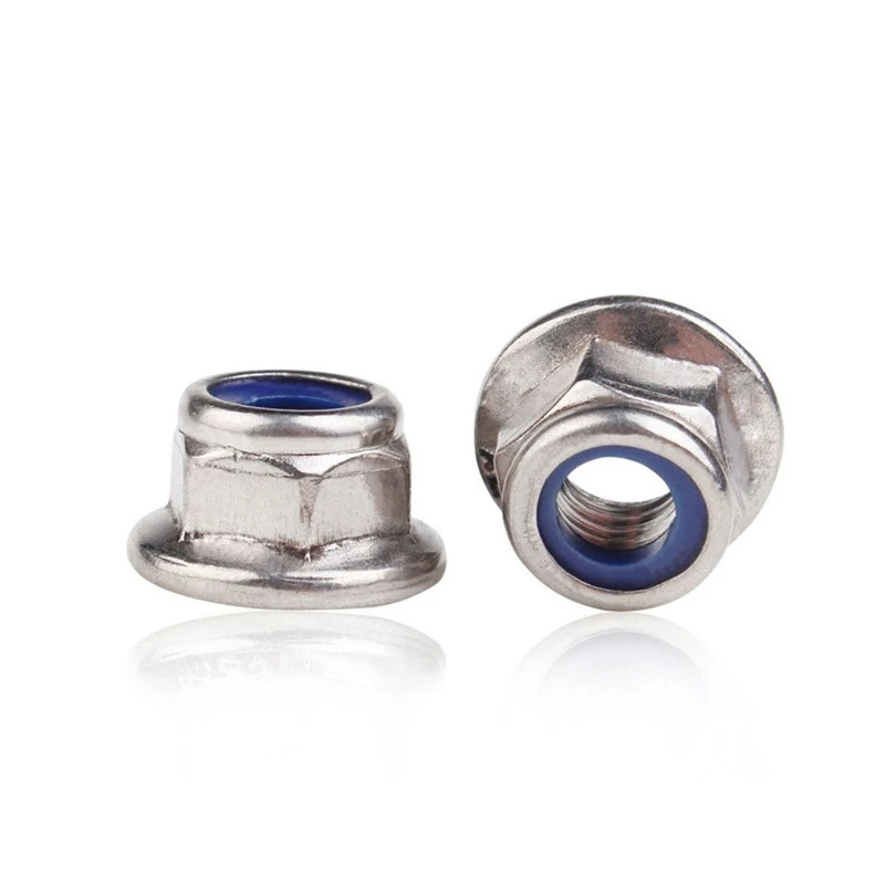 Flange Nylon Inserted Lock Nut Flange Nut Whit Nylon Stainless Steel ...