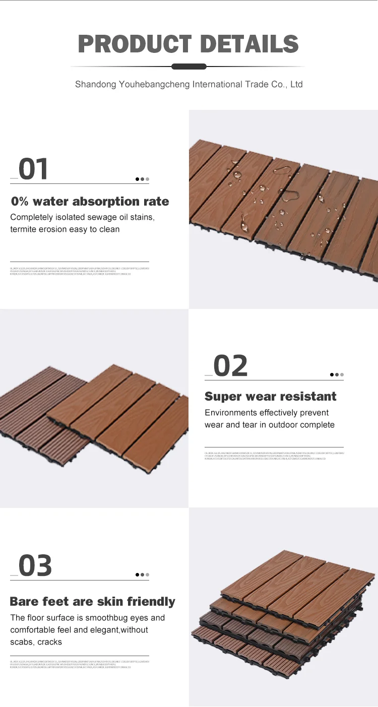 100% Waterproof Interlocking Wpc Composite Diy Decking Tiles With ...