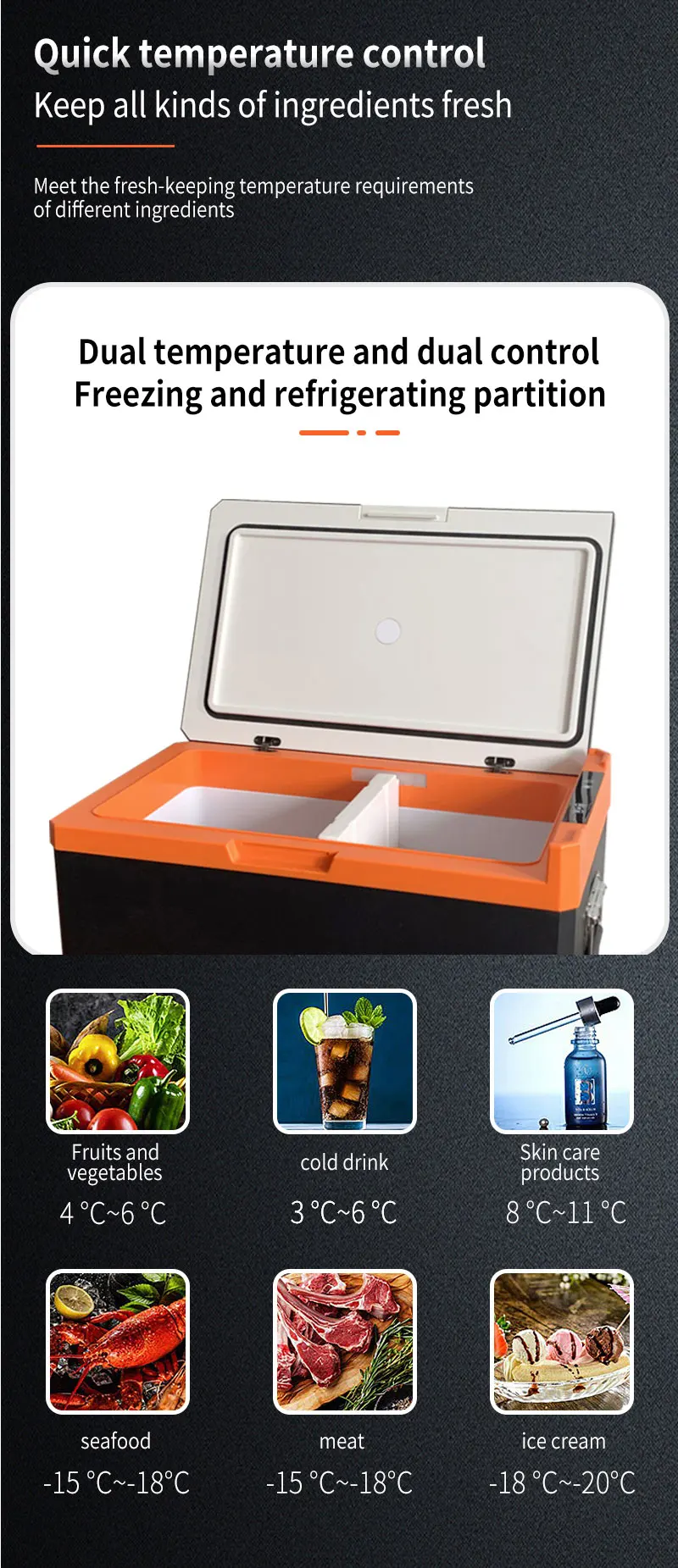 40l 12v 24v Portable Camping Electric Cooler Box Car Refrigerator Mini ...