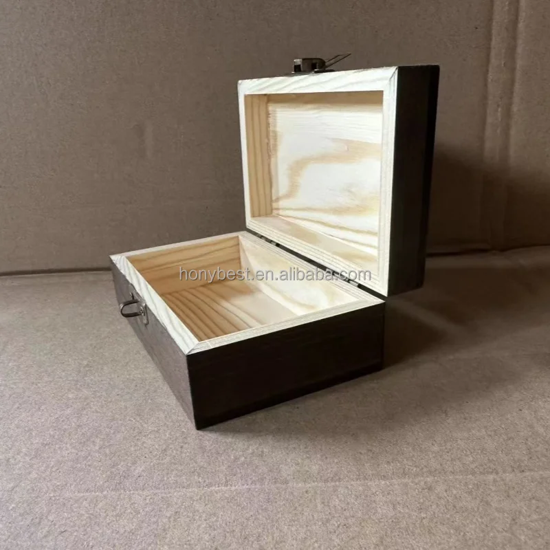 Solid Wood Stash Box with Compartment and Lock Time Capsule Sliding Lid ...