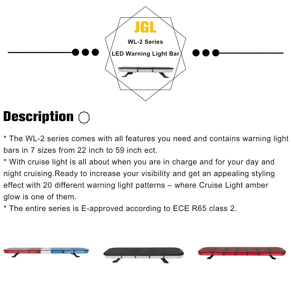 47" Ambulance Light Bar - Emergency Warning & Security