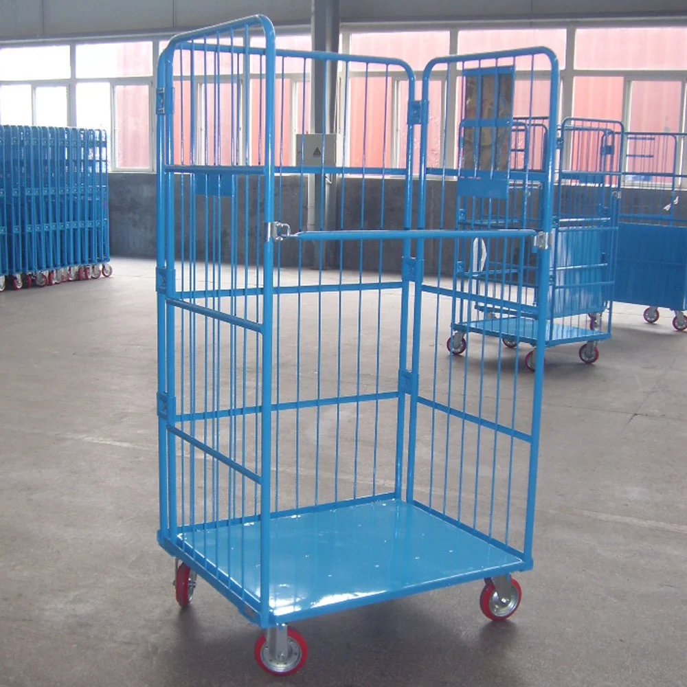 Warehouse Steel Rolling Container Supermarket Storage Trolley Cart ...