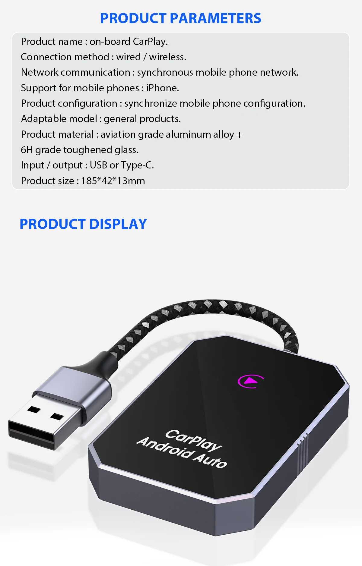 Boyi Wireless Carplay Adapter Dongle 2 in 1 USB Plug & Play Android ...