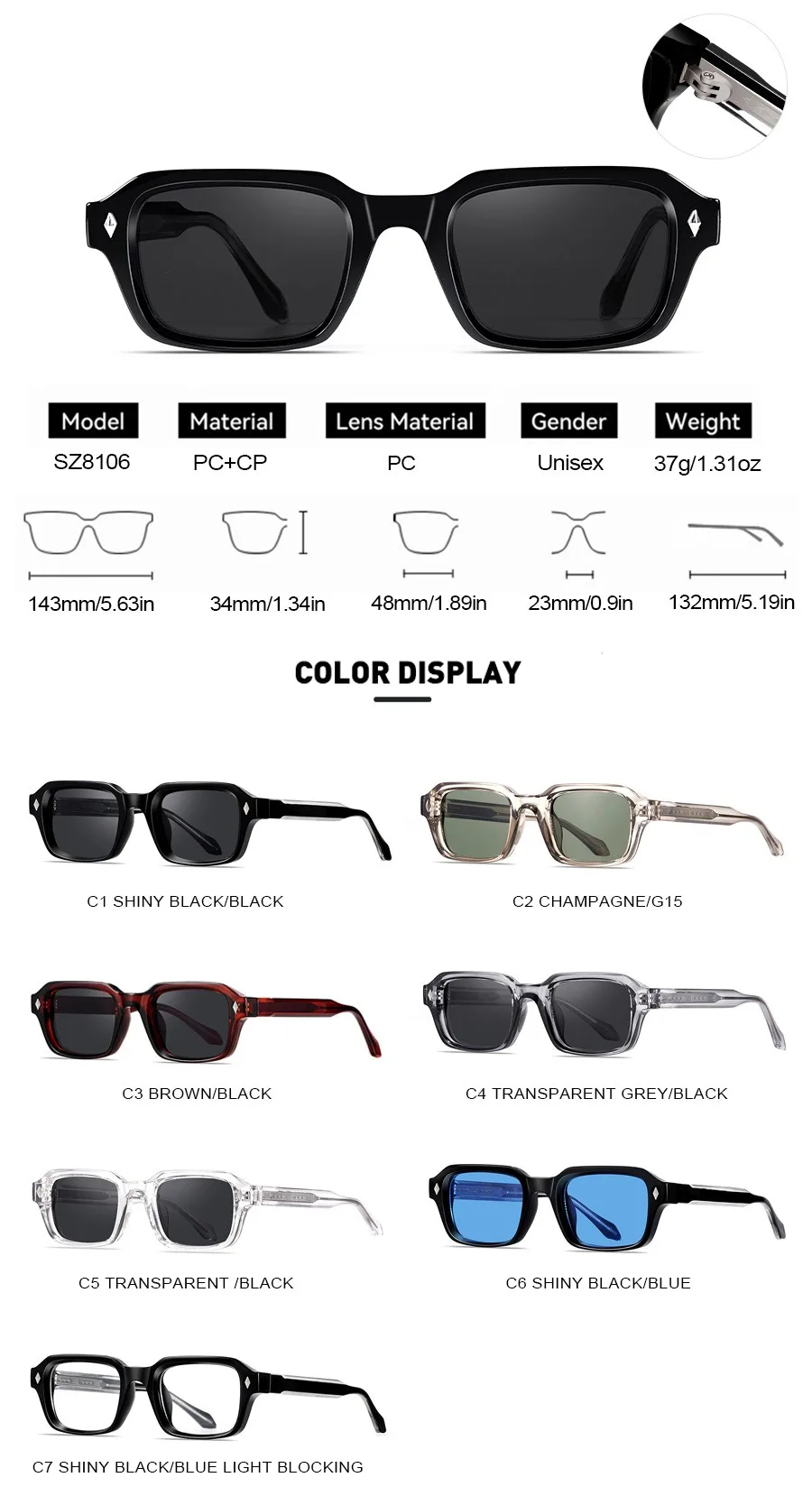 Trendy Custom Square Sunglasses with UV400 Protection - Fashionable ...